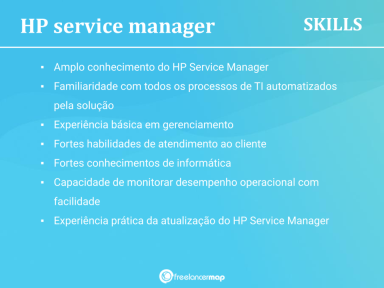 O que faz um HP service manager? | Perfis profissionais em TI